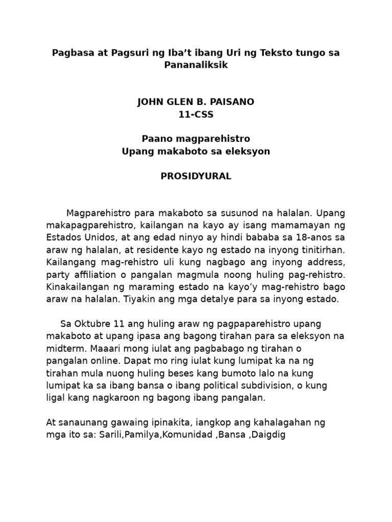 Pagbasa at Pagsusuri | PDF