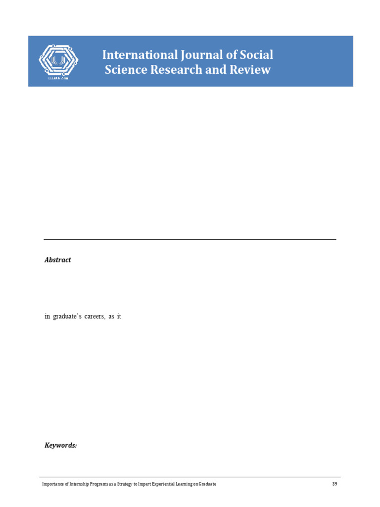 Importance of Internship Programs As A Strategy To | PDF ...