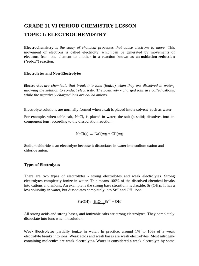 11TH Grade 6TH PD Chemistry Notes | PDF | Reaction Rate | Redox