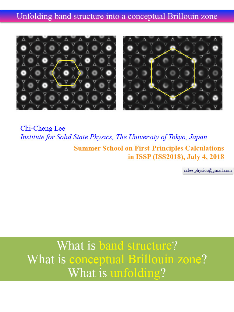 Unfolding Band Structure in Brillouin Zone | PDF | Electronic Band ...