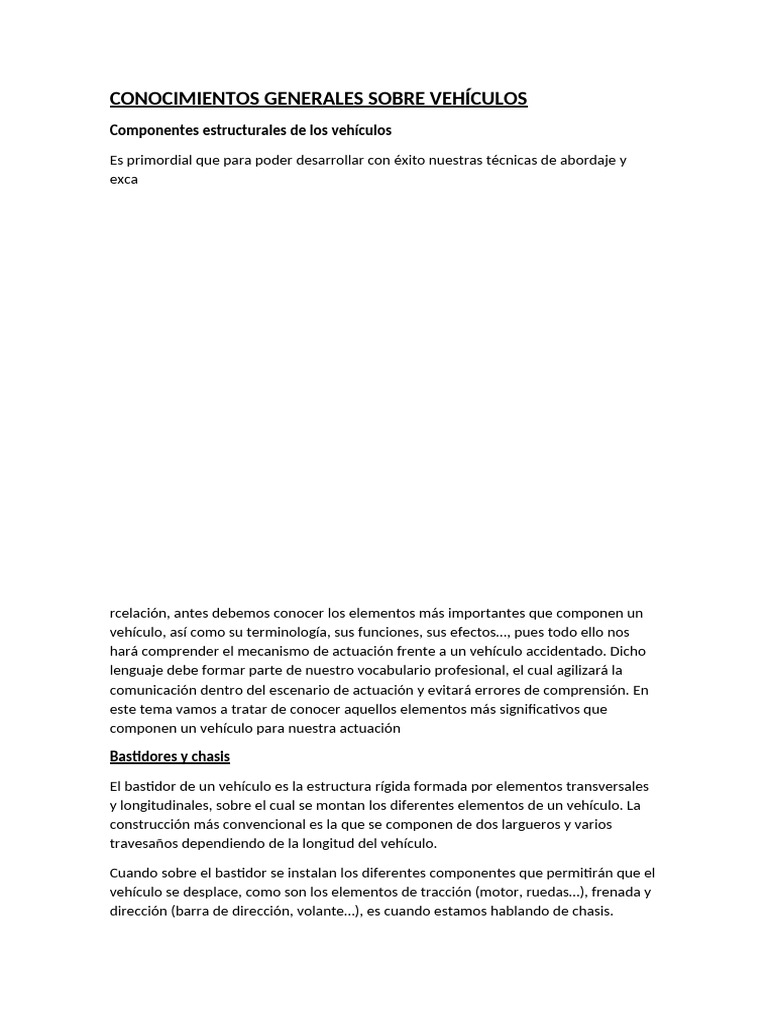 Componentes Clave de Vehículos Modernos | PDF | Airbag | Neumático