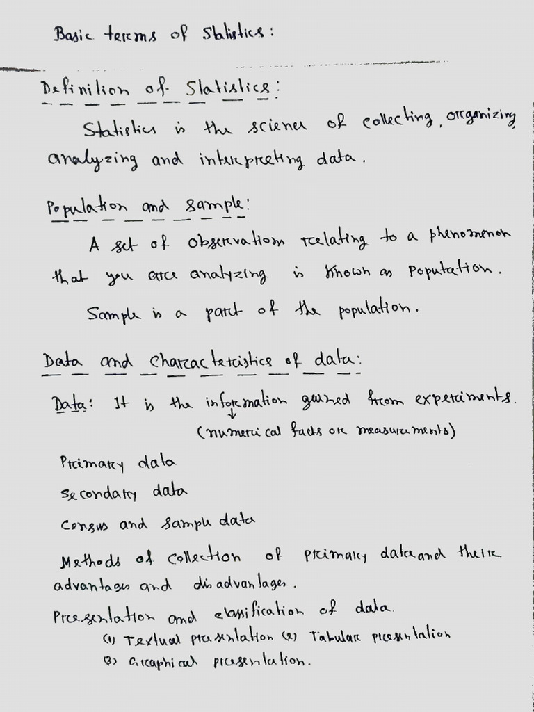 LN1 Basic Terms of Statistics | PDF