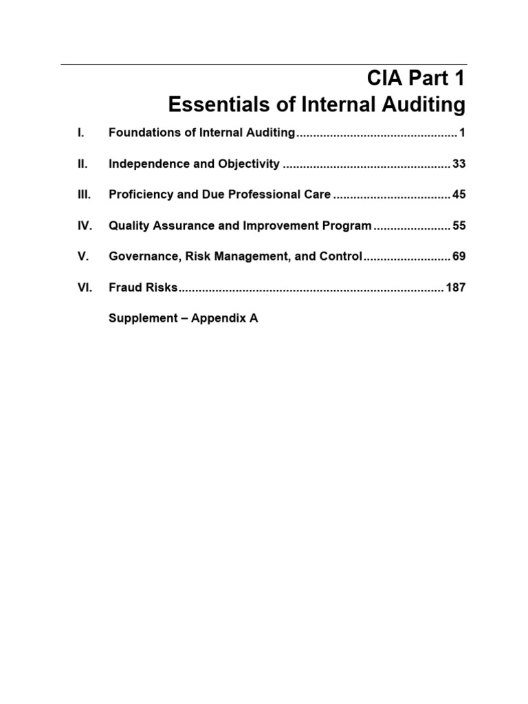 CIA Part 1 - 2019 | PDF | Internal Audit | Audit