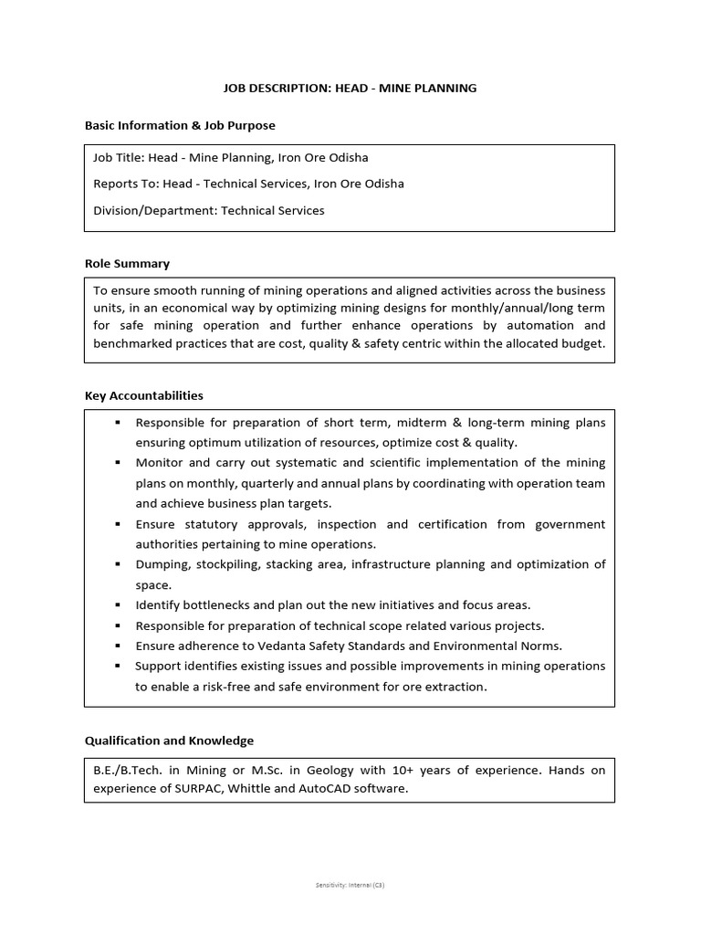 Head Mine Planning | PDF
