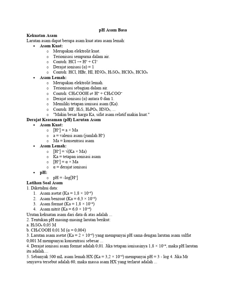 Asam Basa: Kuat vs Lemah | PDF