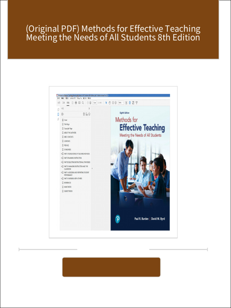 (Original PDF) Methods For Effective Teaching Meeting The Needs of All Students 8th Edition ...