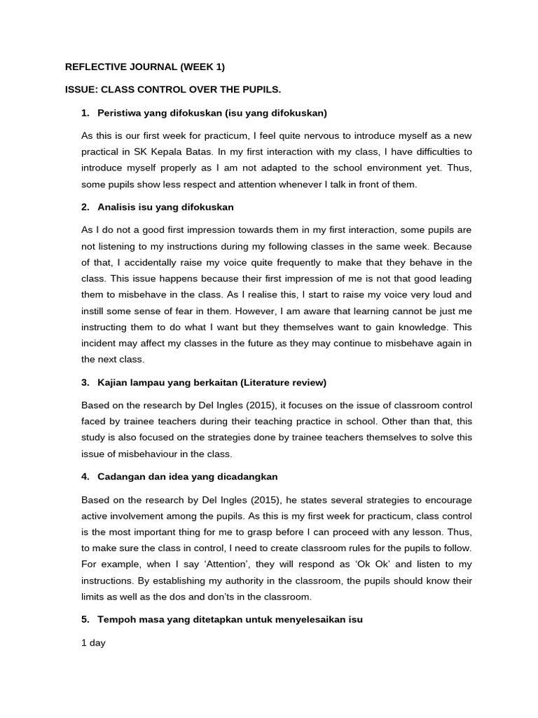 Reflective Journal 1 | PDF | Human Communication | Behavior Modification