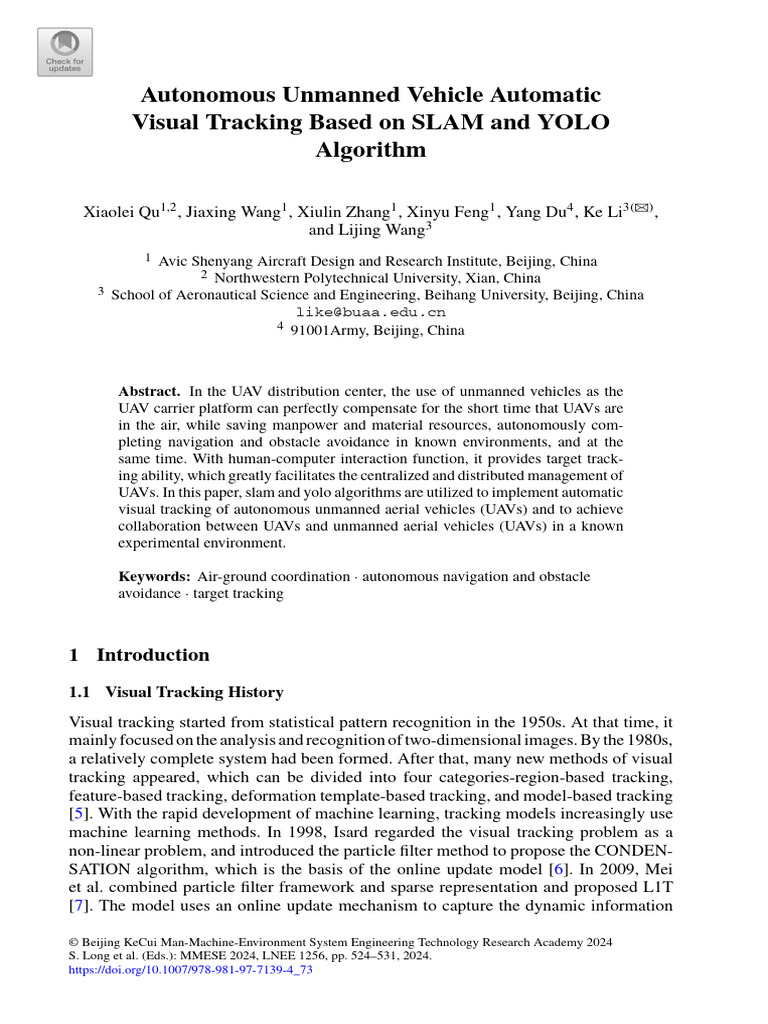 Autonomous Unmanned Vehicle Automatic Visual Tracking Based On SLAM and YOLO Algorithm | PDF ...