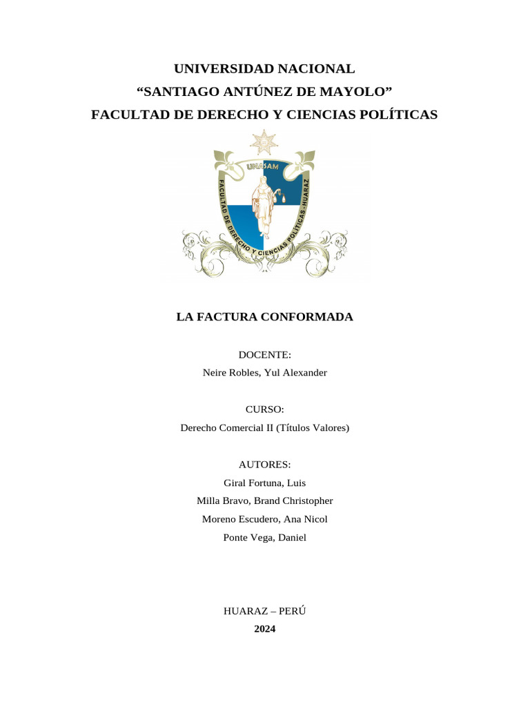 Factura Conformada: Aspectos Legales y Comerciales | PDF | Pagaré | Factura