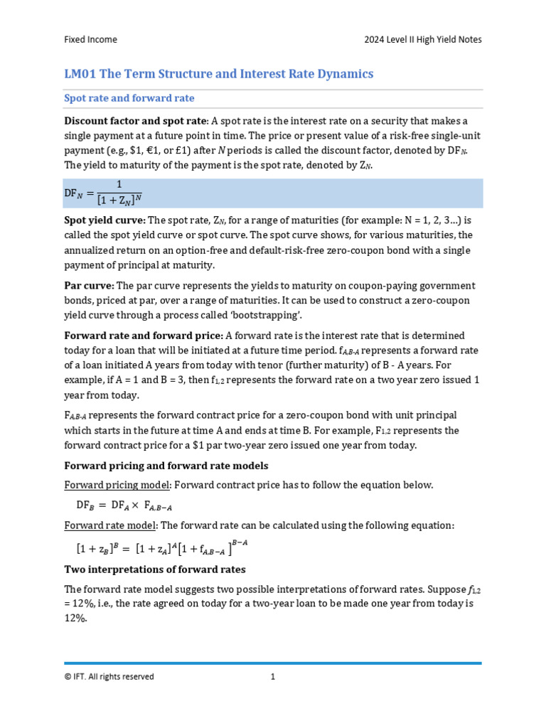 Understanding Spot and Forward Rates | PDF | Yield Curve | Bonds (Finance)