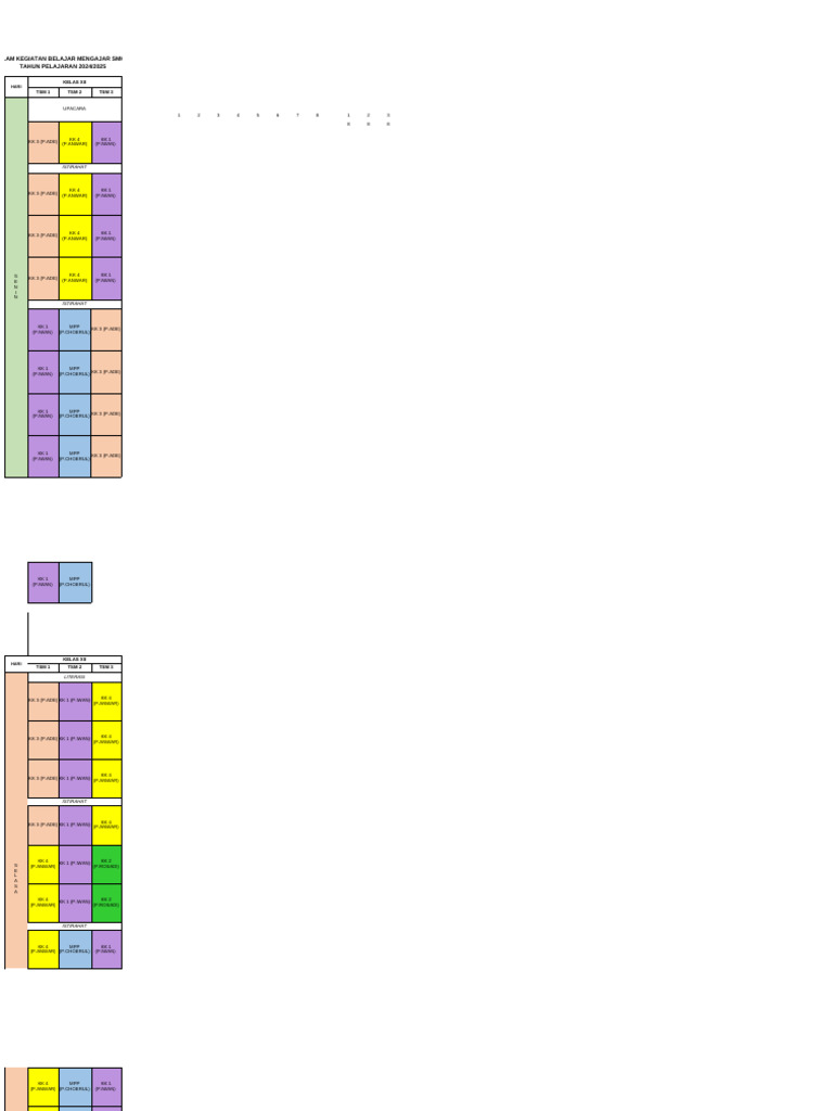 001. JADWAL MAPEL 2024-2025 Blok TSM | PDF