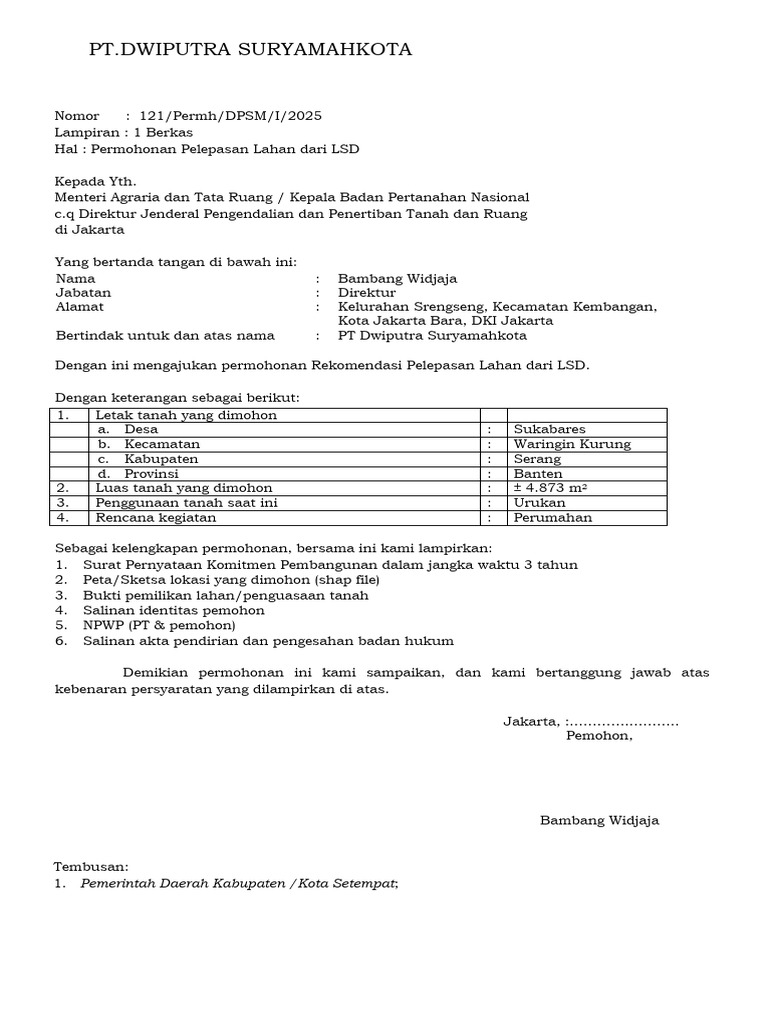 Form Permohonan Rekom | PDF