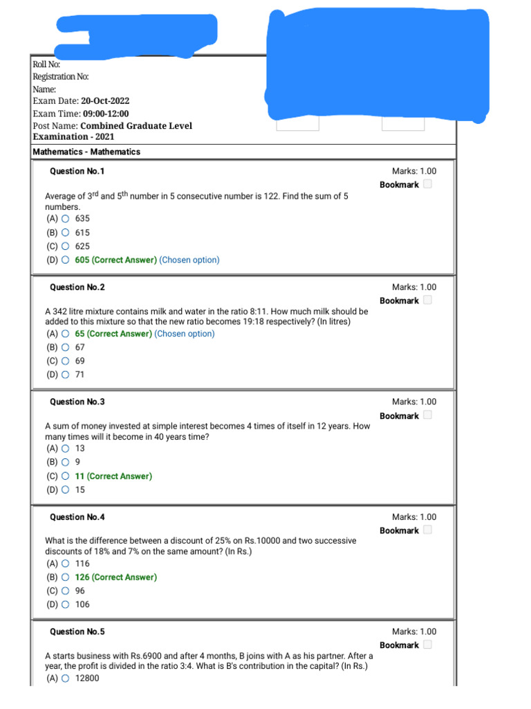 Ossc CGL 20 Oct 1st Shift 2024 | PDF