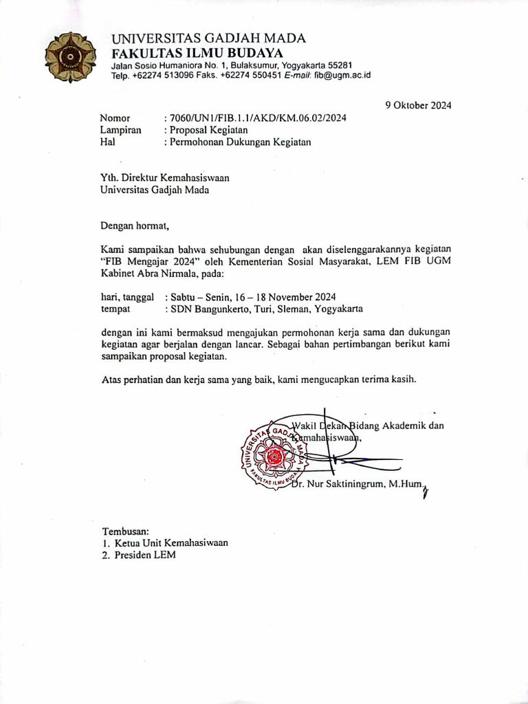 Proposal FIB Mengajar 2024_LEM FIB_Ditmawa | PDF