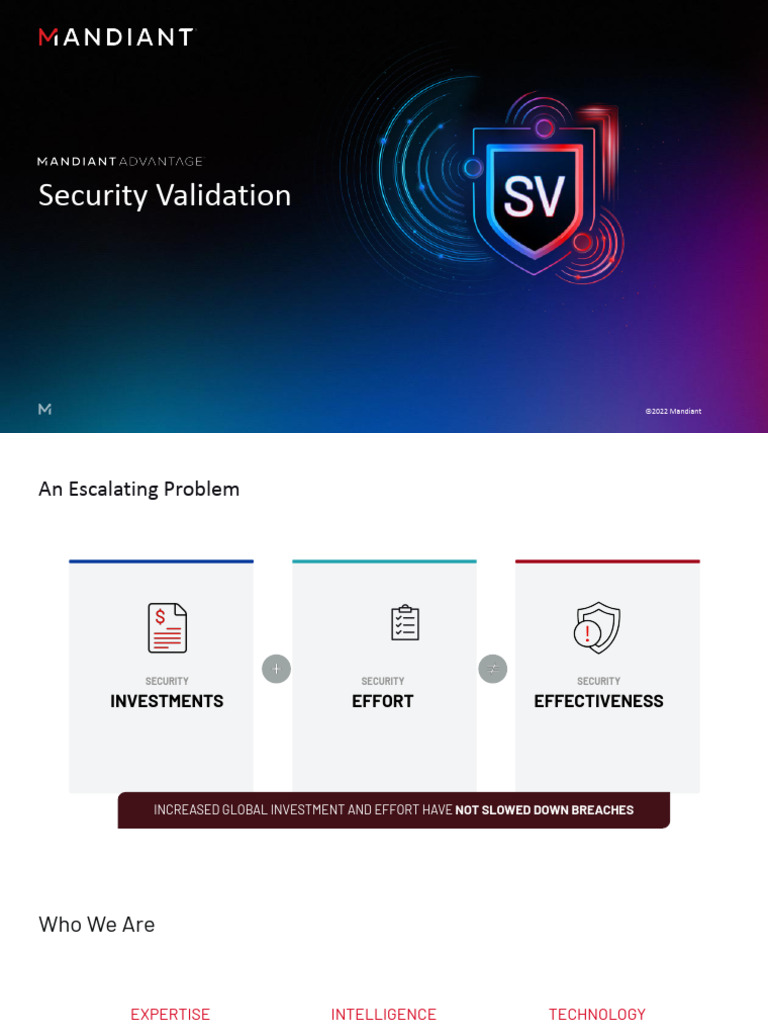 Mandiant Advantage - Security Validation Overview | PDF | Computer Security | Security