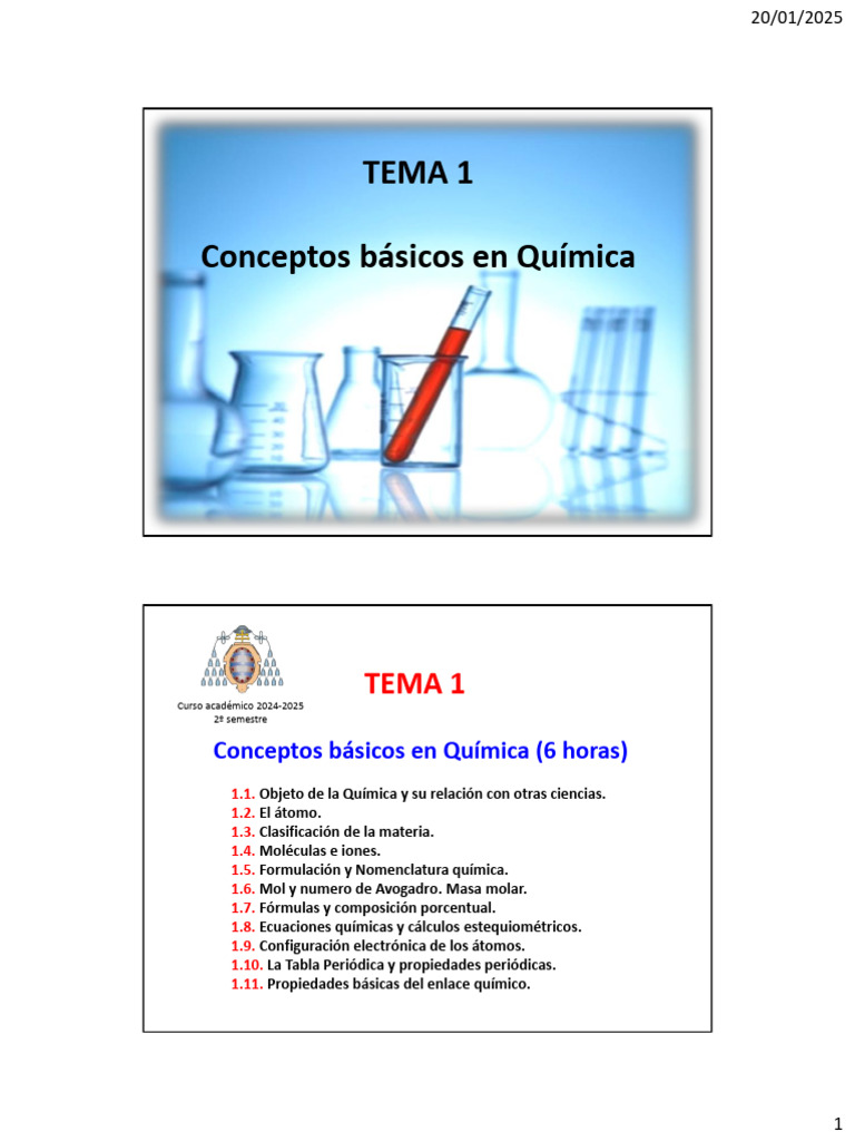 T1 - Conceptos Básicos en Química | PDF | Importar | Mole (Unidad)