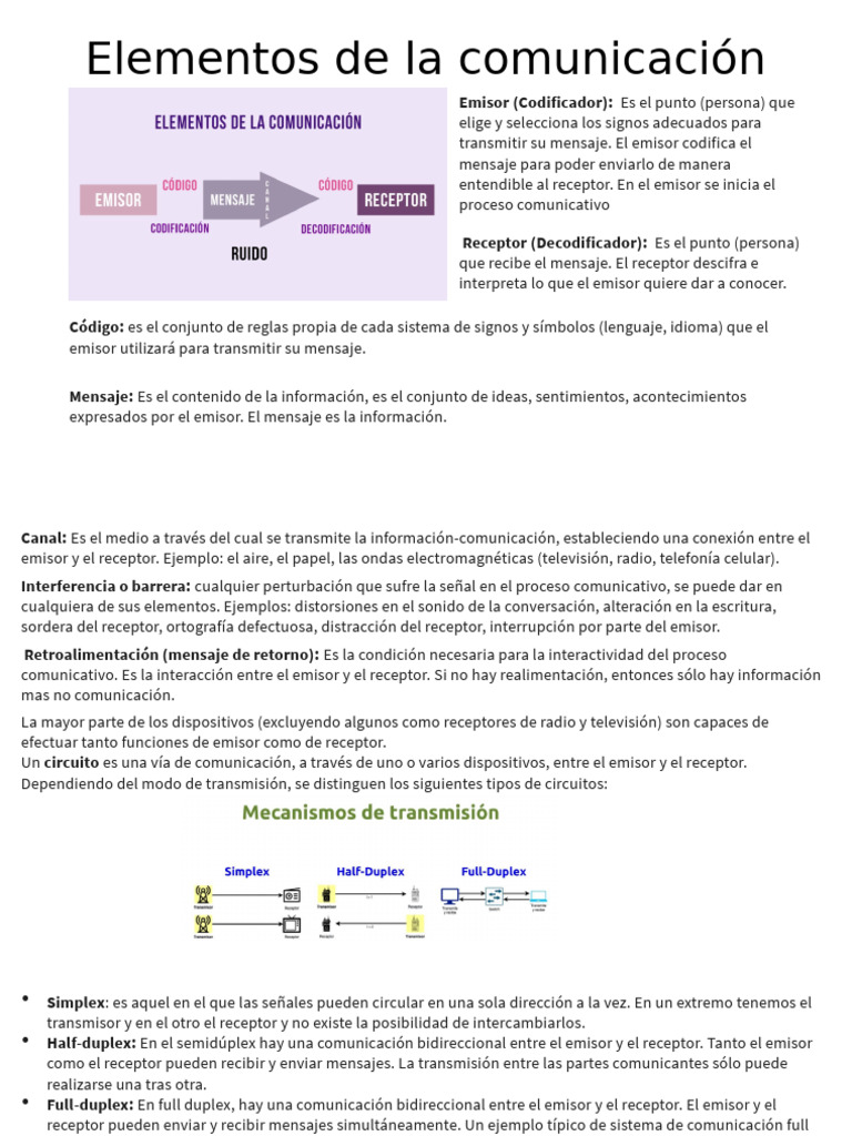 Tema 1 Elementos de La Comunicación | PDF | Topología de la red | Duplex (Telecomunicaciones)