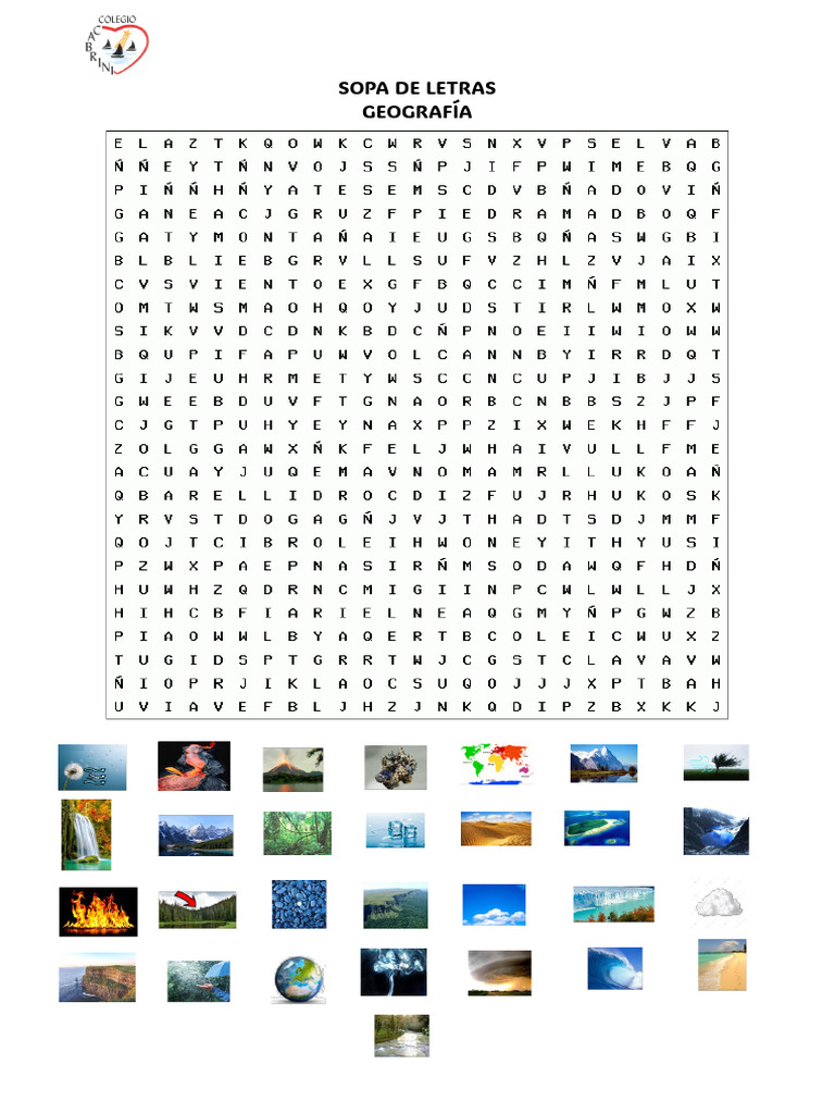 SOPA DE LETRAS GEOGRAFÍA 5 Completa | PDF