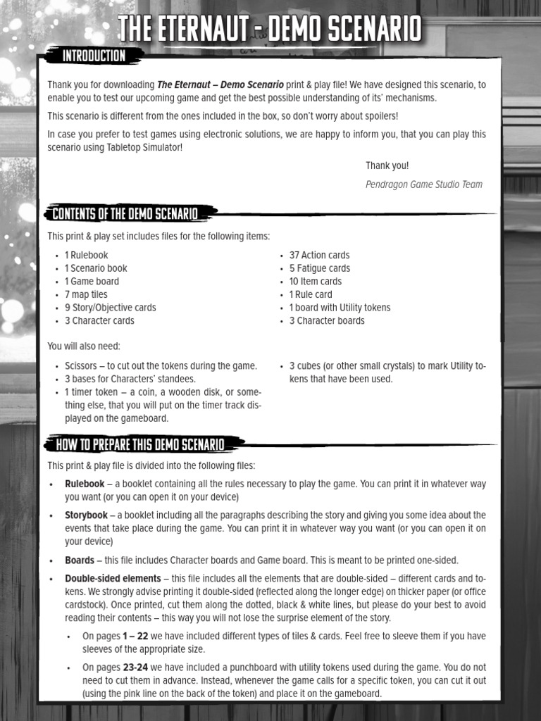 The Eternaut Demo Scenario Guide | PDF