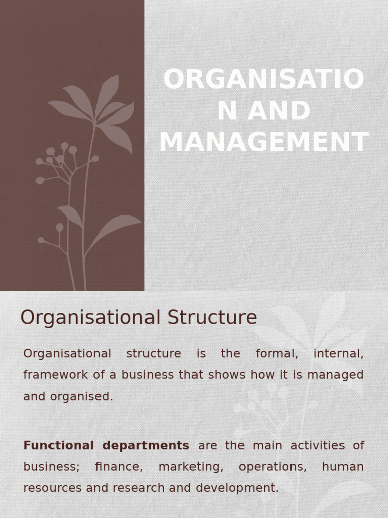 OrganisationandManagement 1 | PDF | Trade Union | Leadership