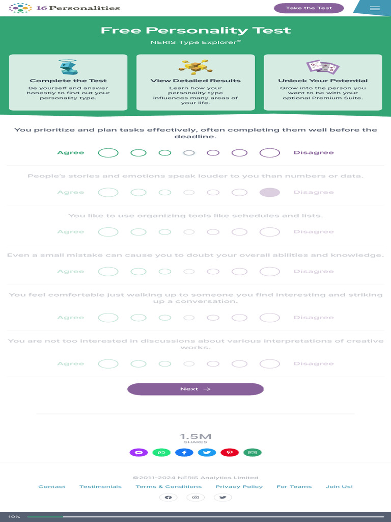 Free Personality Test 16personalities | PDF