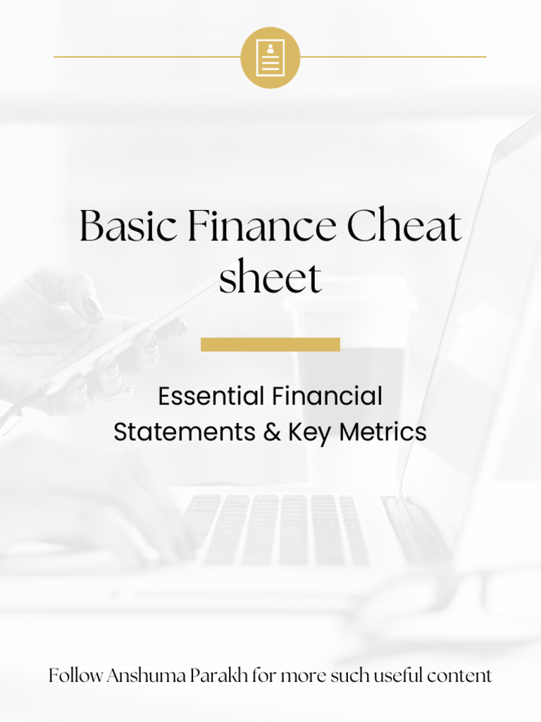 Finance Concepts Cheat Sheet | PDF | Equity (Finance) | Working Capital
