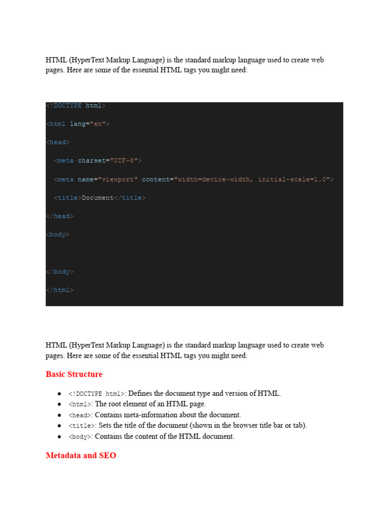 Front End Technology | PDF | Html | Html Element