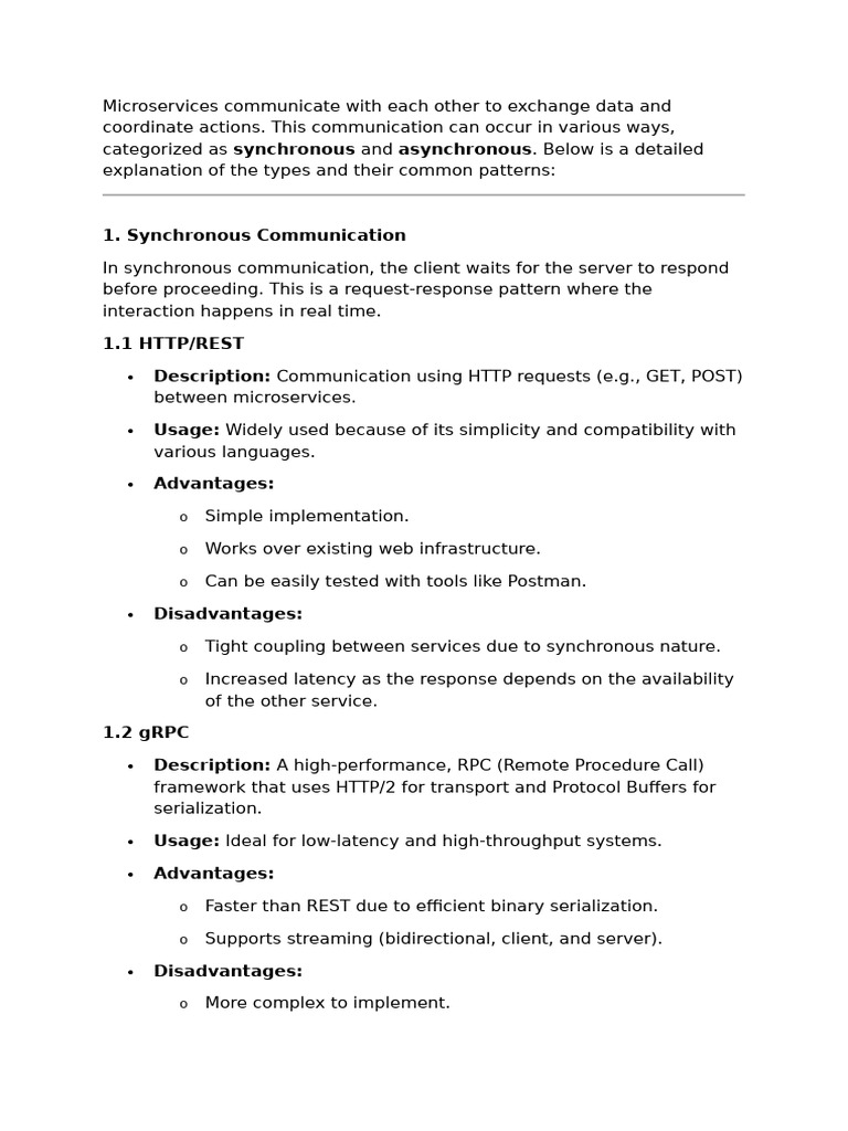 Microservices Communication Types | PDF | Computing | Computer Networking