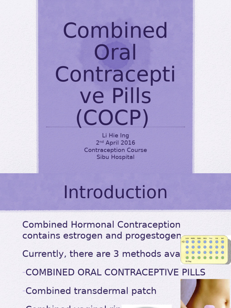 COCP-contraception Course | PDF | Combined Oral Contraceptive Pill ...