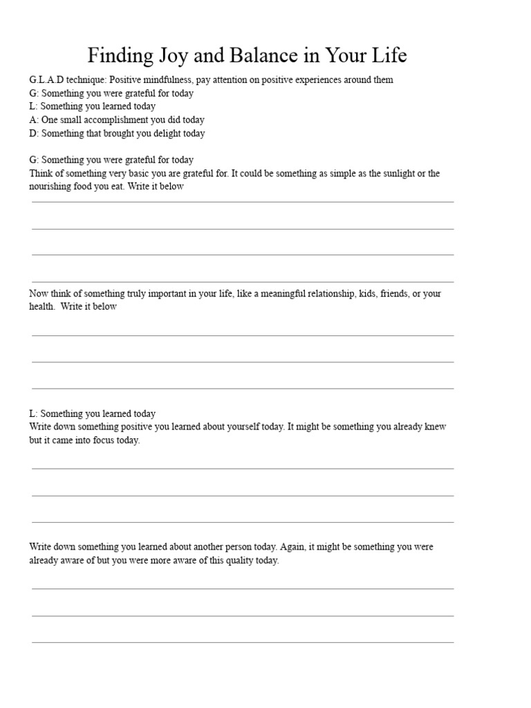 G.L.A.D Technique for Daily Reflection | PDF