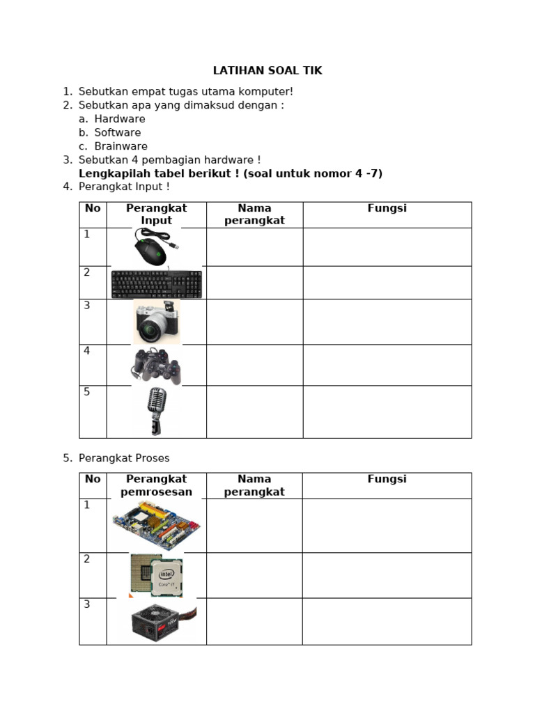 LATIHAN SOAL TIK | PDF
