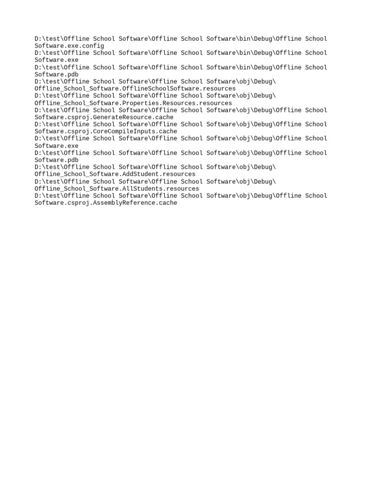 Offline School Software - csproj.fileListAbsolute | PDF