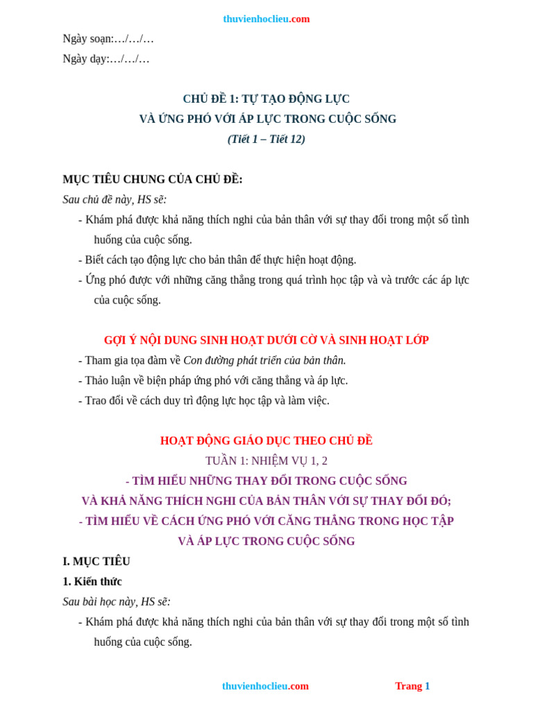 Thuvienhoclieu.com GA HDTN 9 CTST HK1 Hay | PDF