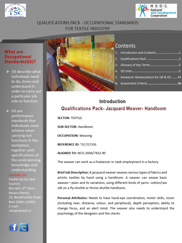 Qualifications for Jacquard Weaver | PDF | Weaving | Loom