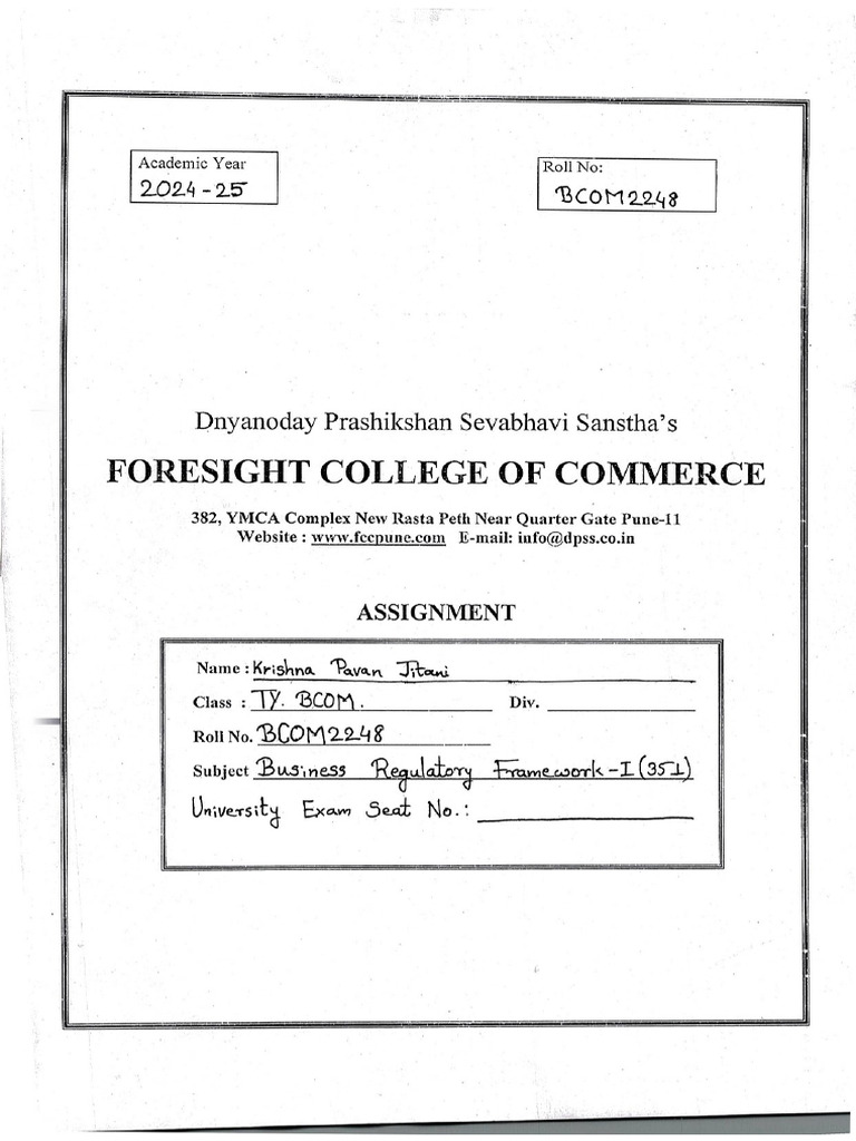 Tybcom Sem 5 Assignments | PDF