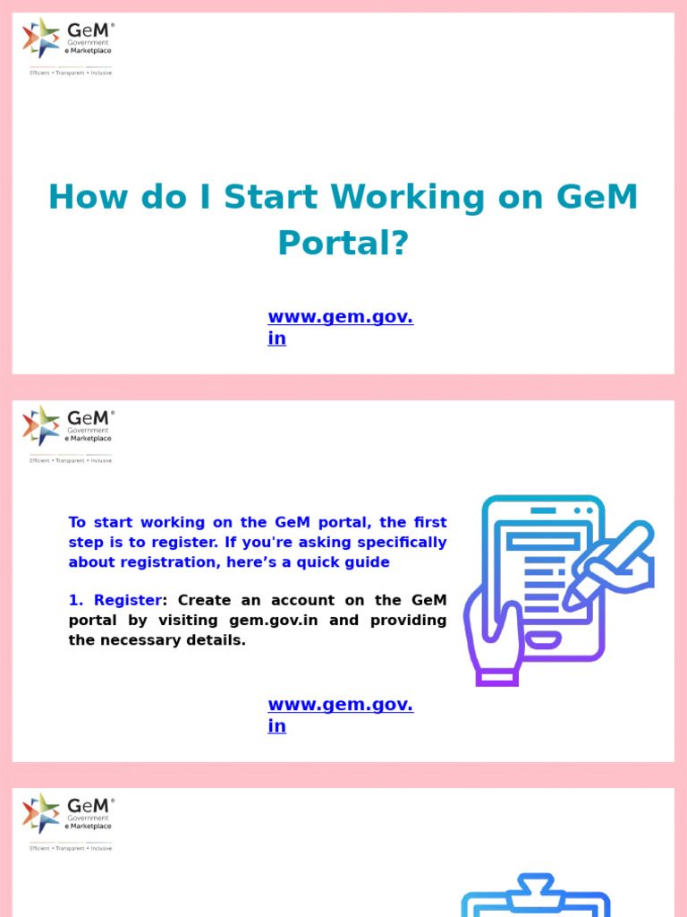 How Do I Start Working on GeM Portal | PDF
