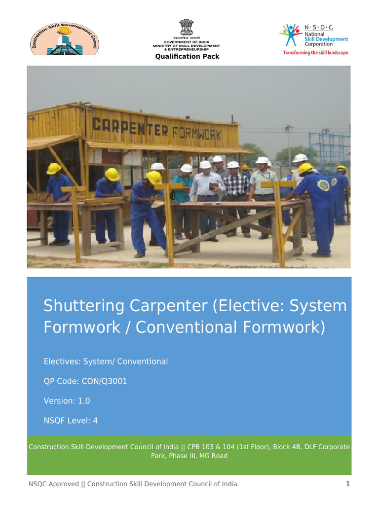 Shuttering-Carpenter | PDF | Carpentry | Personal Protective Equipment