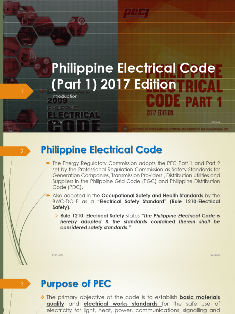 Philippine Electrical Code Part 1 Overview | PDF | Electrical Conductor | Electrical Wiring