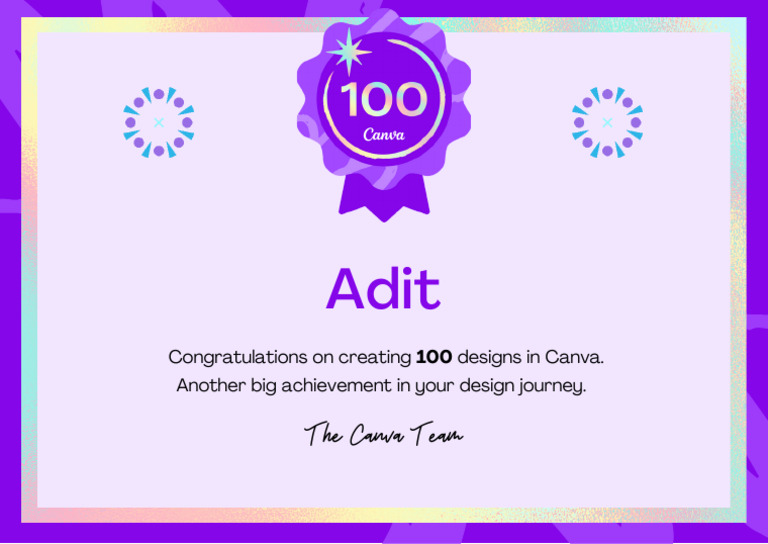 Canva 100 Design Milestone | PDF