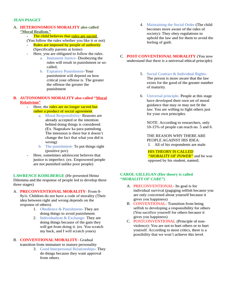 Moral-Development_Reviewer | PDF | Intelligence Quotient | Memory