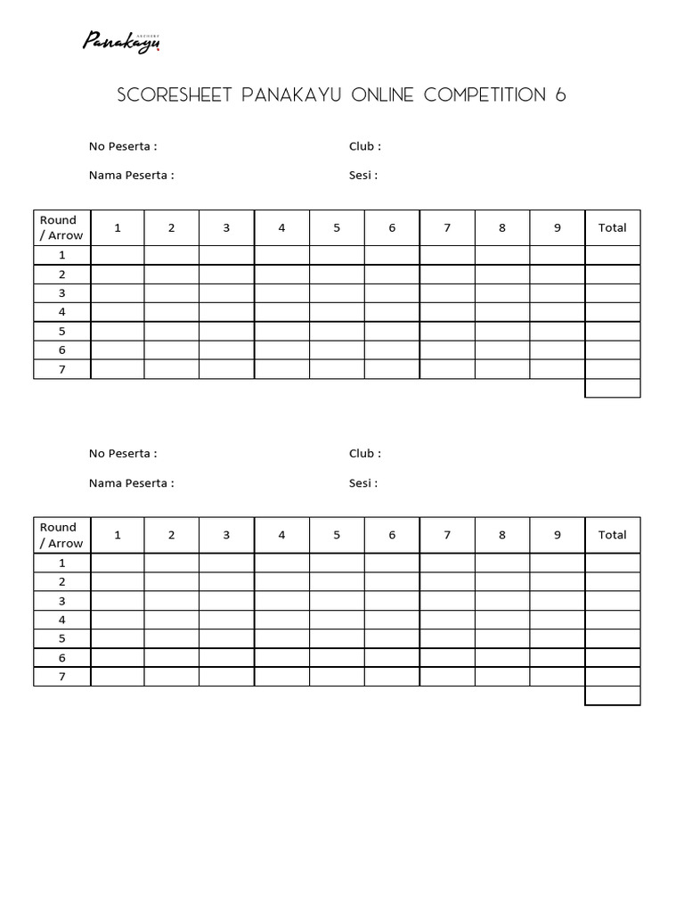 Scoresheet Poc 6 | PDF