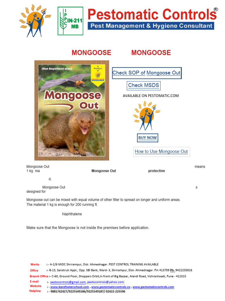 Mongoose Out Manual | PDF | Dangerous Goods | Clean Air Act (United States)