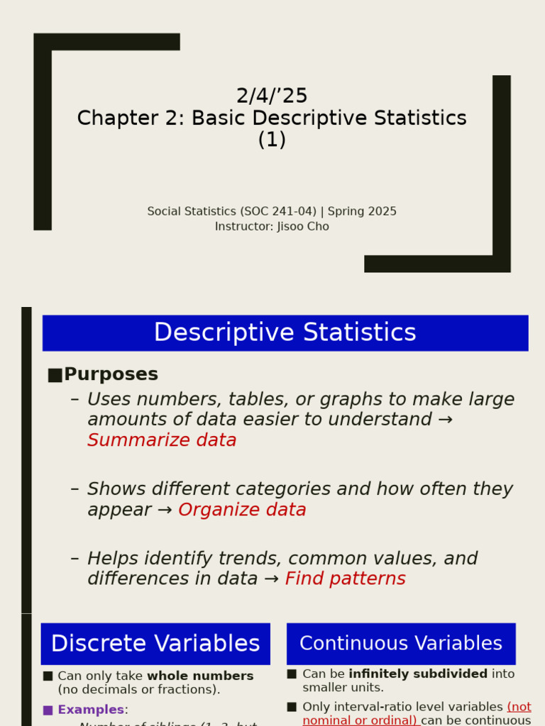 03_stat_020425_basic descriptive stats | PDF | Statistics | Sampling ...