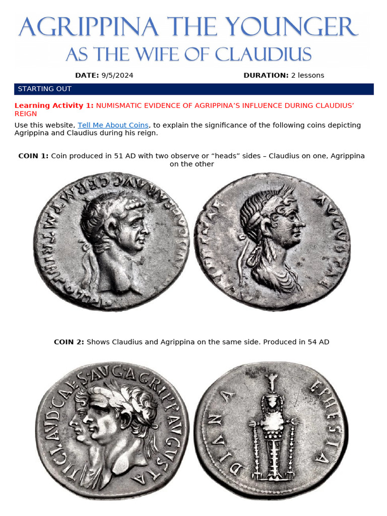 Agrippina's Influence in Claudius' Reign | PDF | Claudius | Nero
