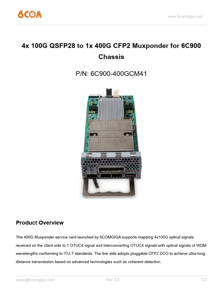 6C900 400GCM41 Datasheet | PDF | Wavelength Division Multiplexing ...