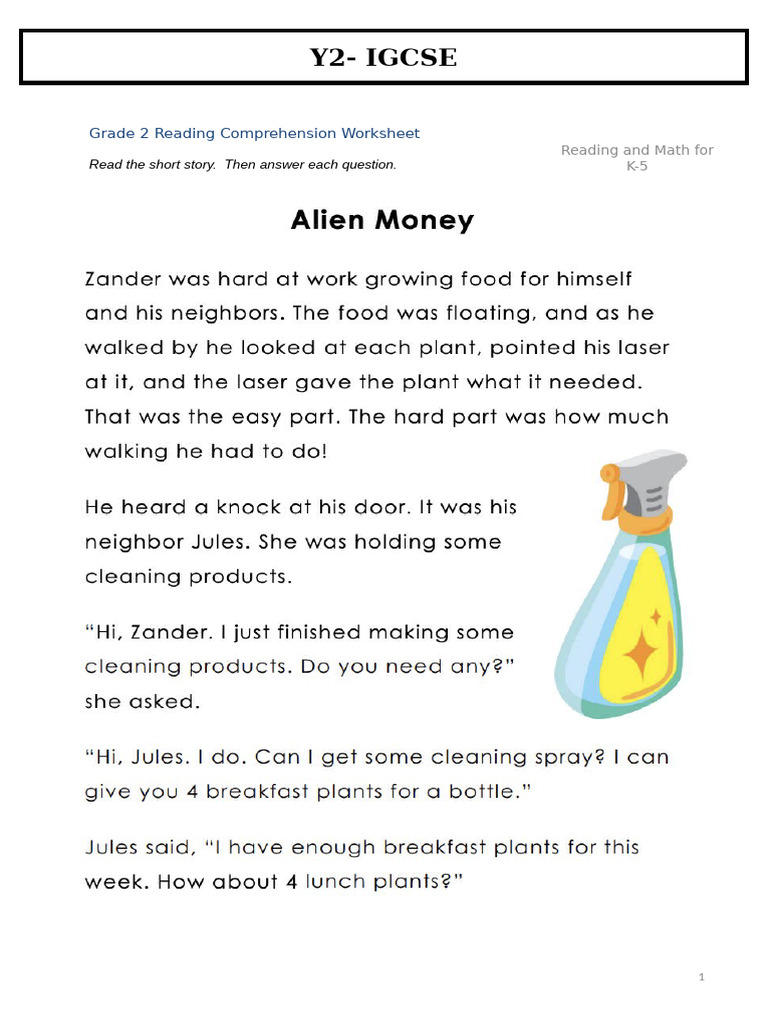 Y2 English Practice 2 | PDF