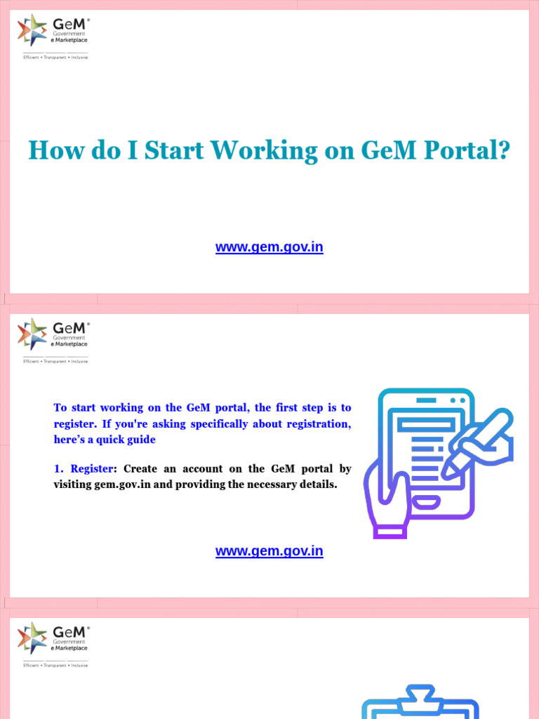 How Do I Start Working On GeM Portal | PDF
