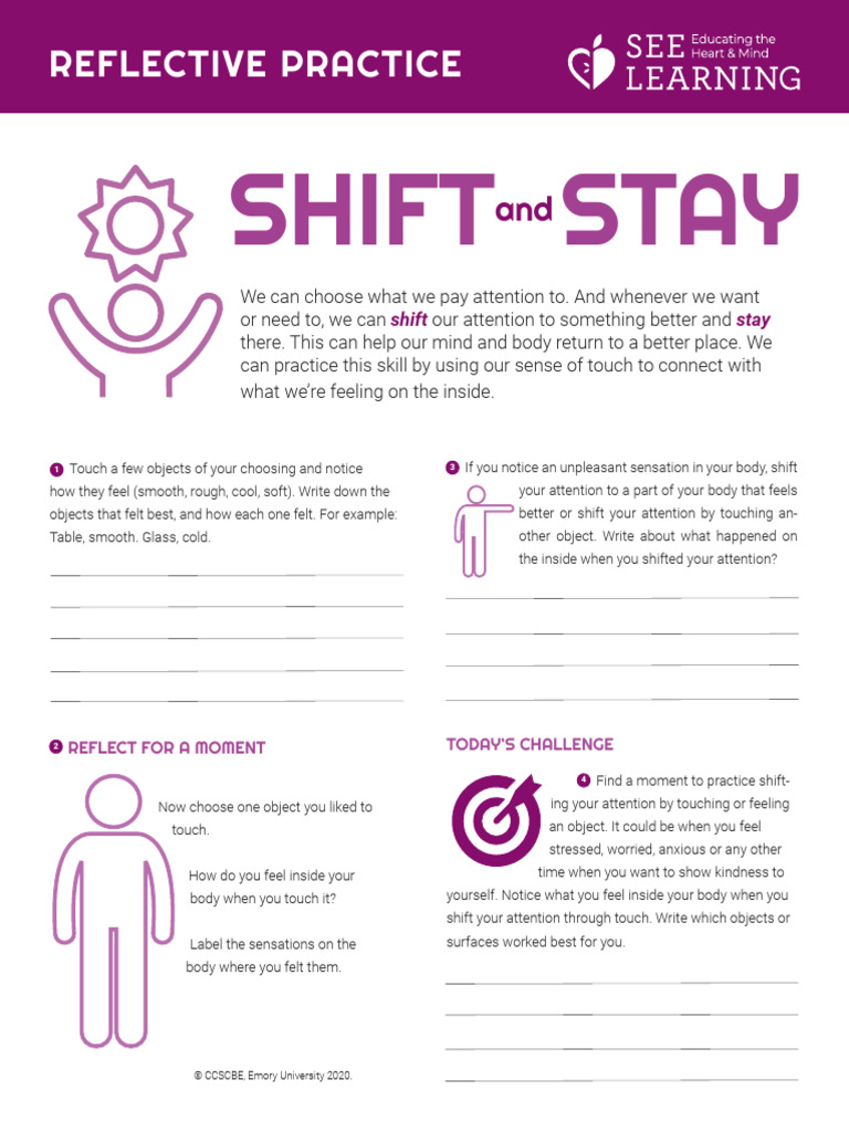 Shift and Stay Worksheet Color | PDF