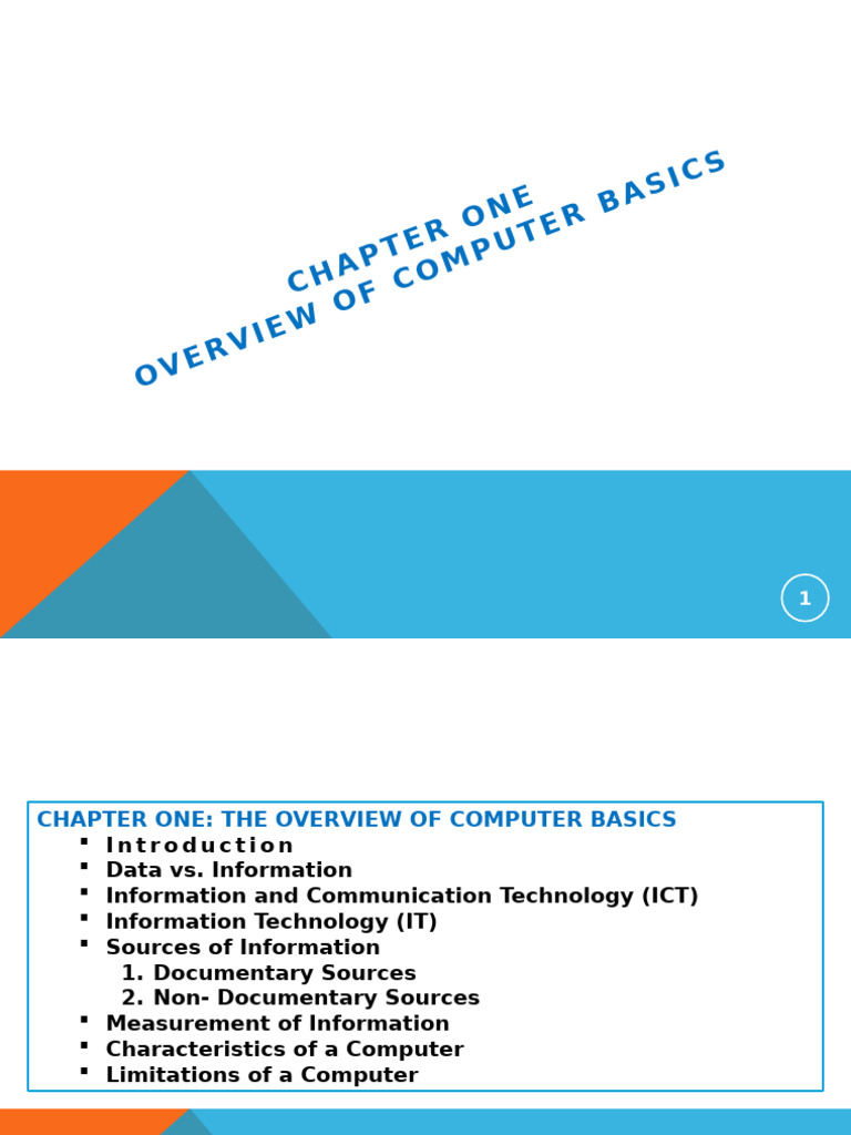 Chapter 1 - Overview of Computer Basics | PDF | Byte | Information And ...