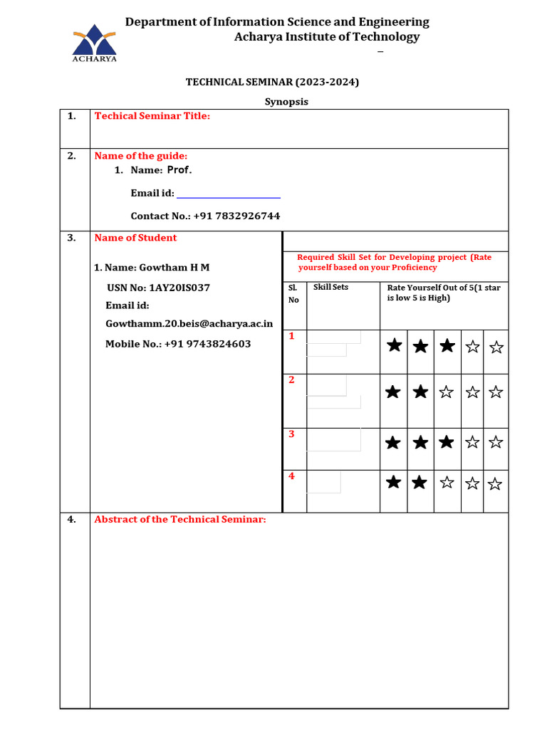 RohithD - 1AY20IS070 - Technical Seminar - Synopsis Format - 2023-2024 ...